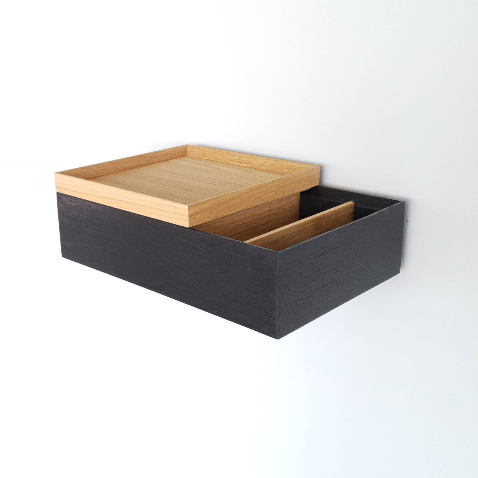 2x pair Narrow Floating Bedside Table Made of Oak Wood - Etsy