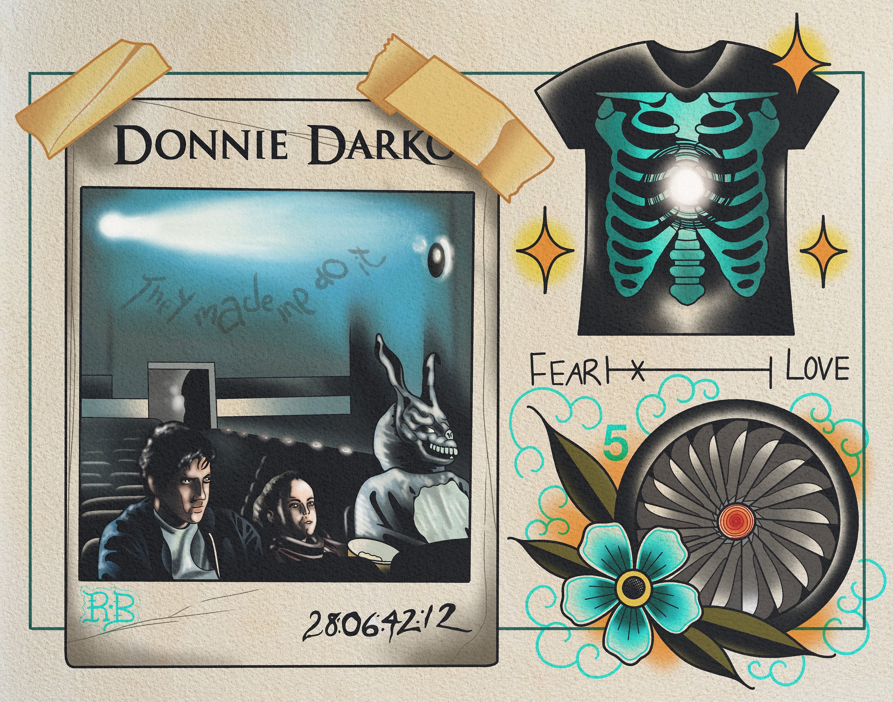 Donnie Darko Inspired Tattoo Flash Art - Etsy Ireland