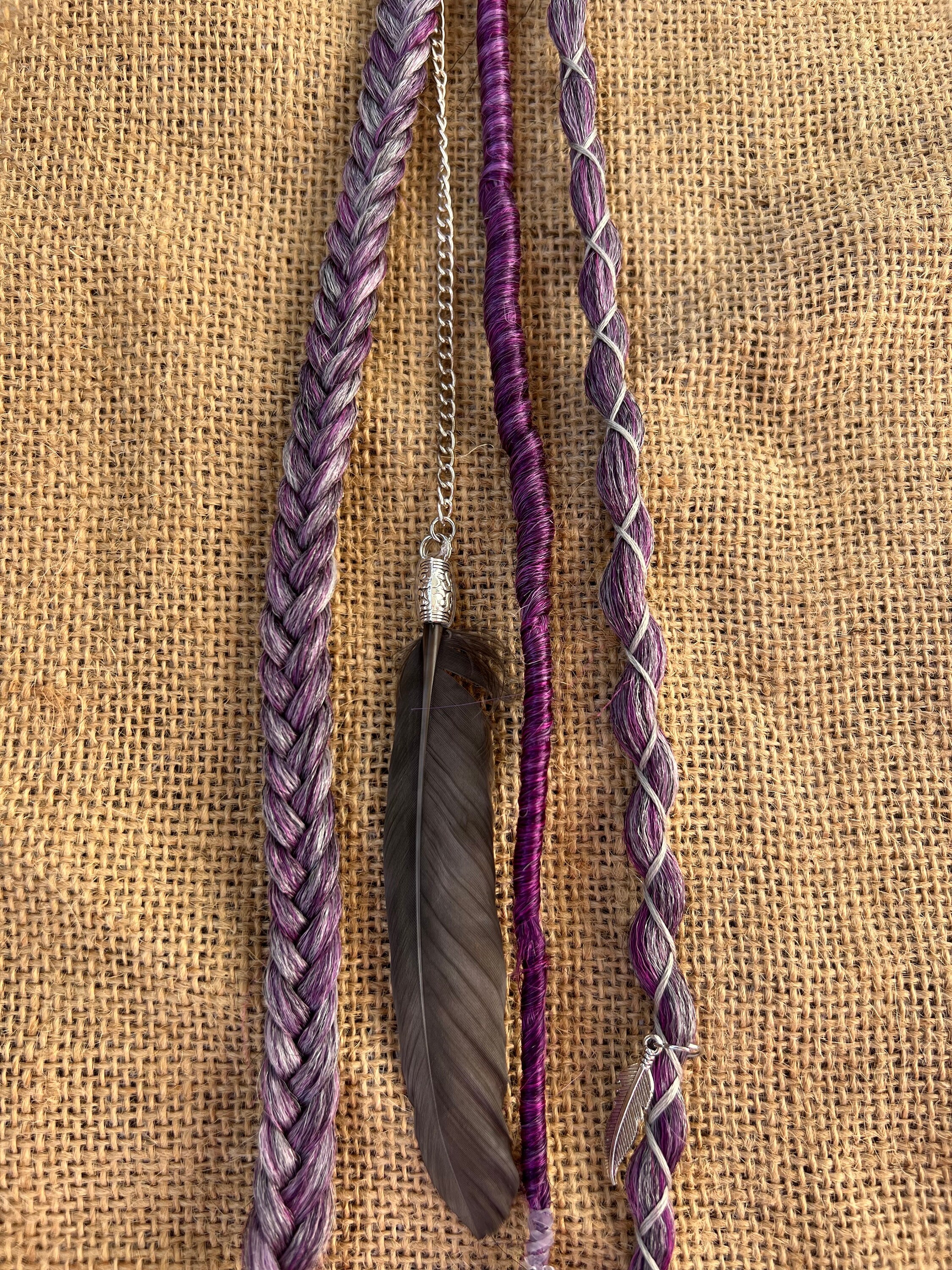 Viking Dreadlocks With Feather and Fishtail Braids, Feathered Hair Clip ...