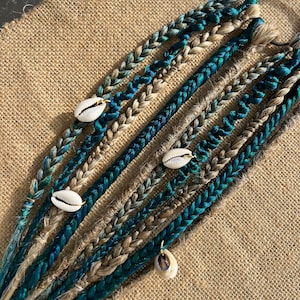 Teal Braids and Dreads • Hair Extensions for Boho Hair • Mermaid Braids ...