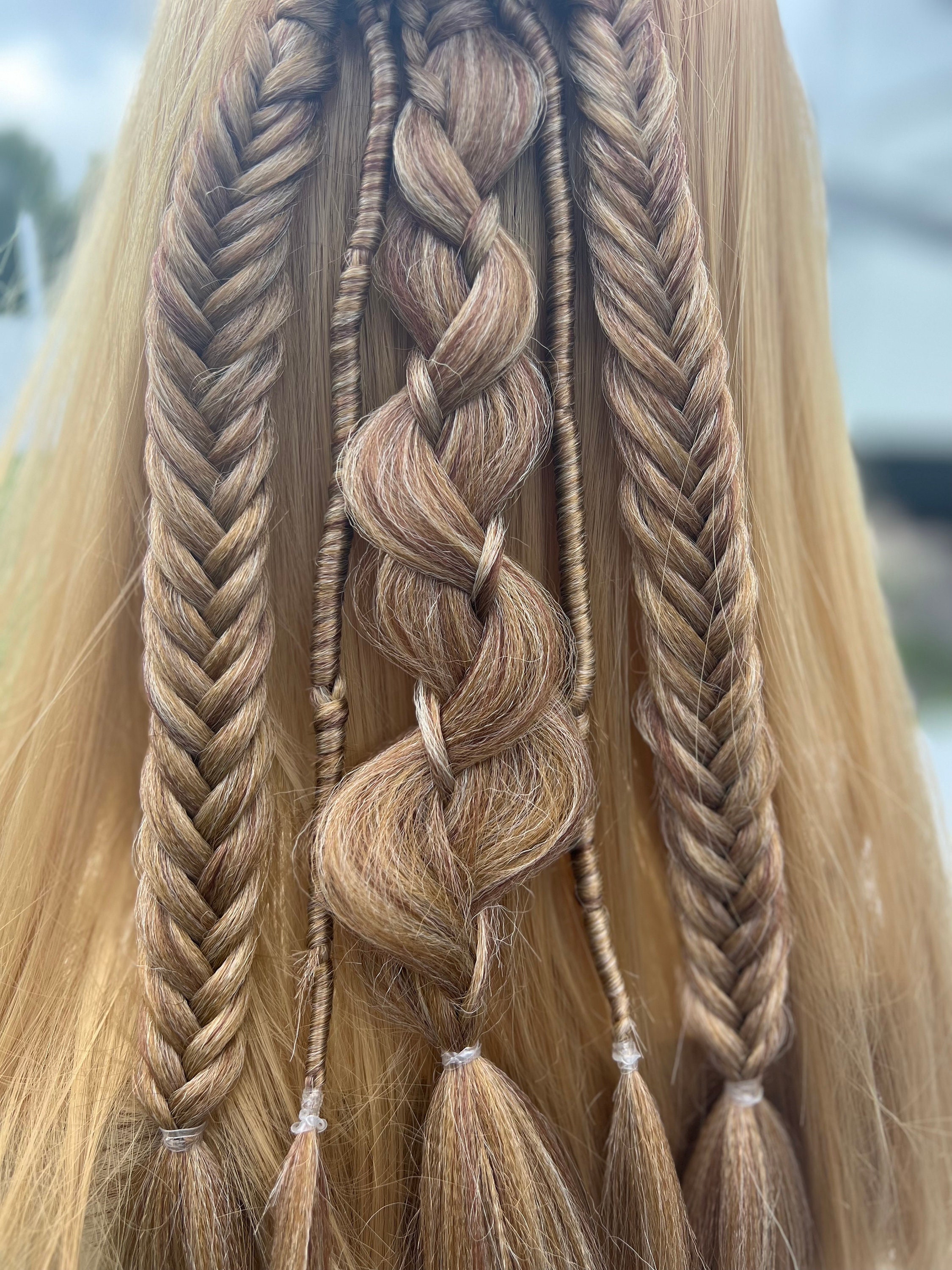 Fishtail Braids With Viking Dreadlocks • Boho Braids - Light Brown - Etsy