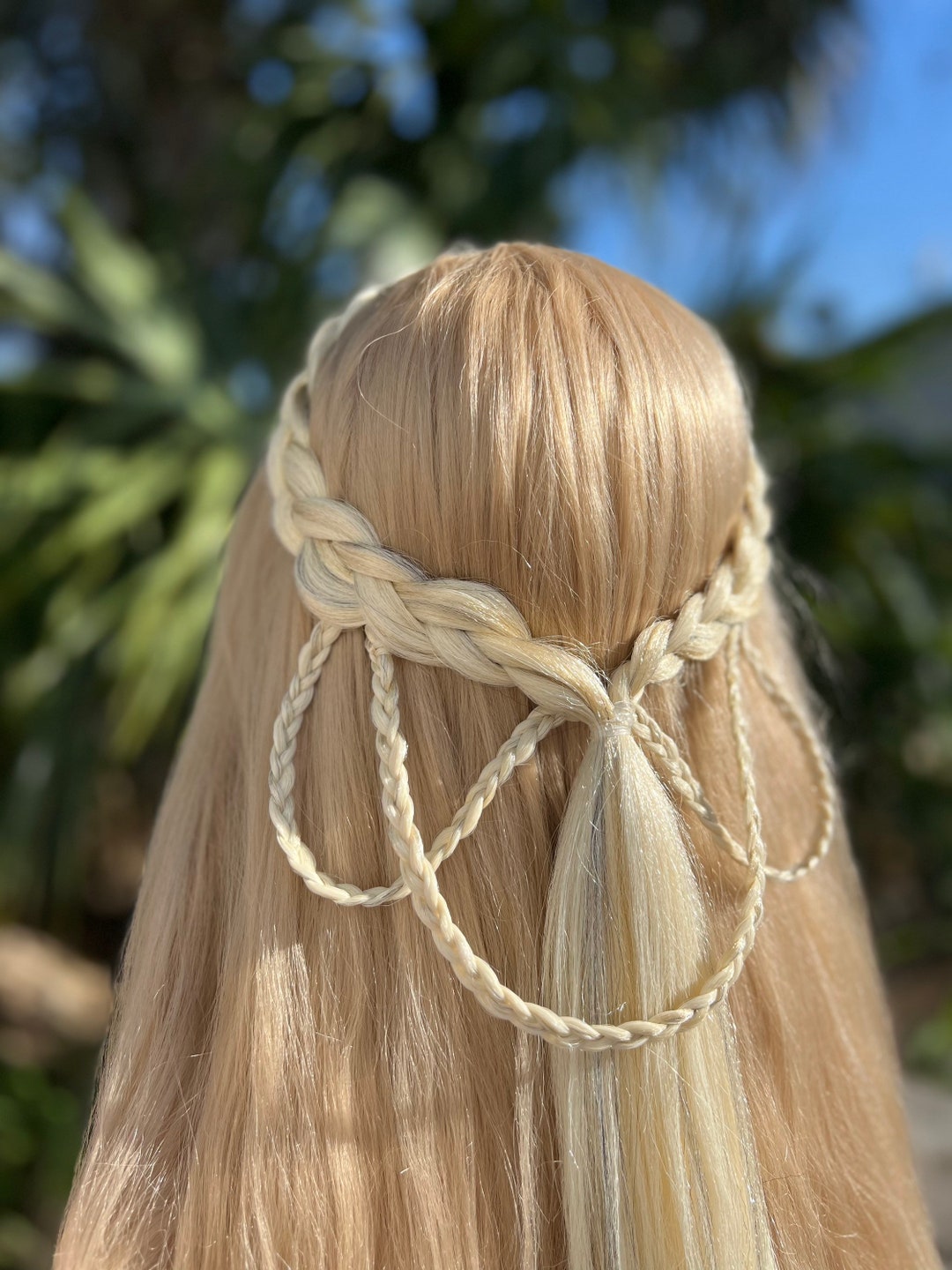 Ash Blonde Halo Braid Extension: Clip-in Wedding Hairpiece - Etsy