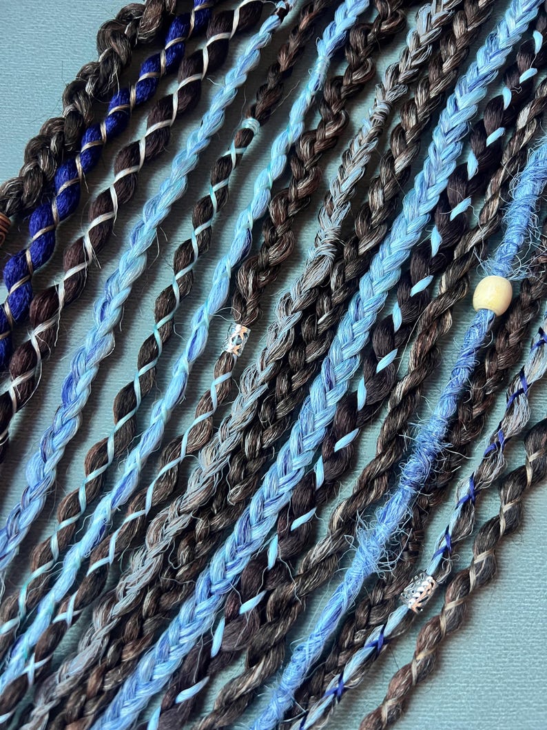 Blue Jean Viking Dreads and Braids • Bark Brown Mix Shown • Clip in or ...