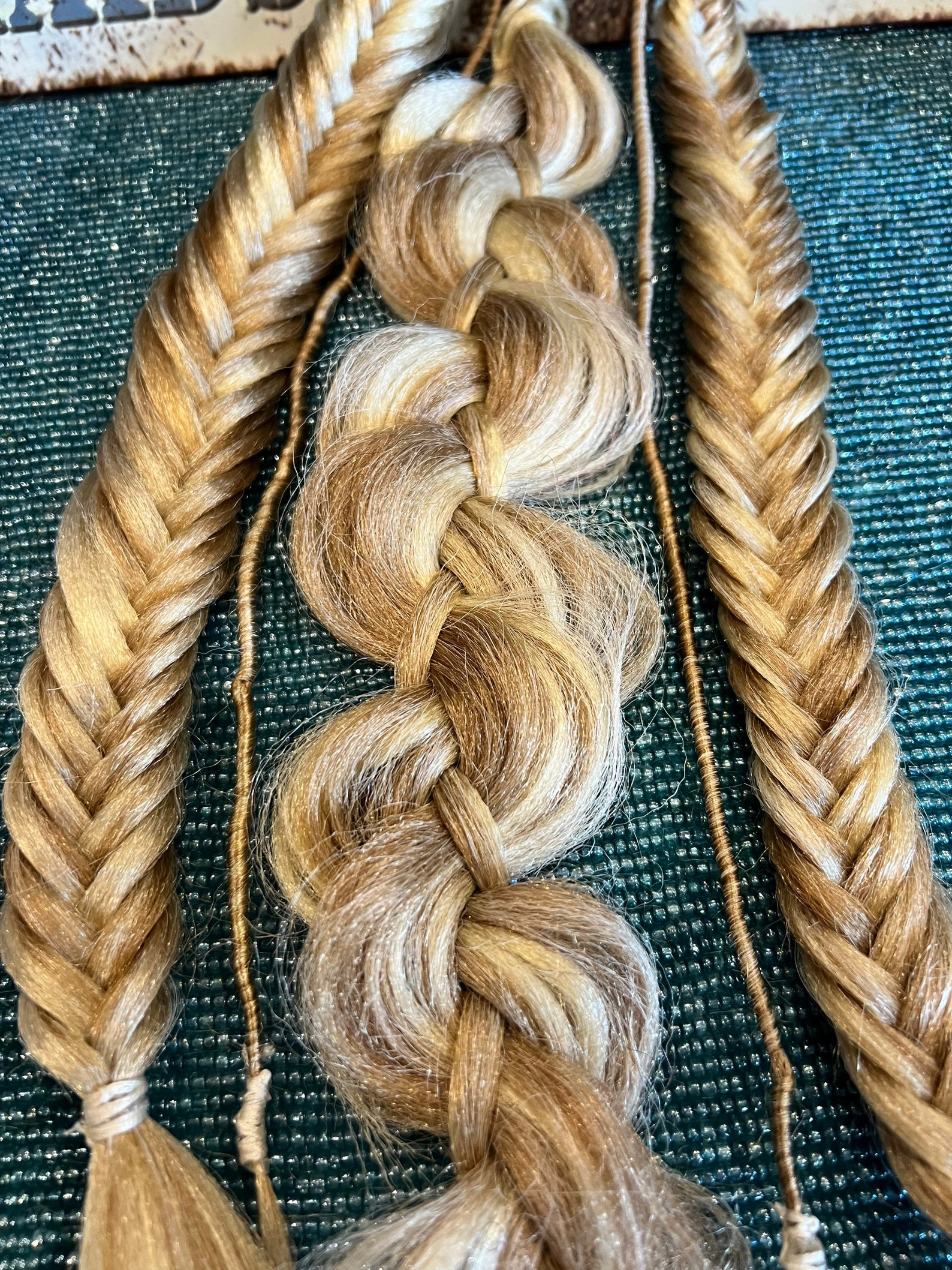 Blonde and Dark Blonde Bohemian Braid Set • Clip-in or Ponytail Tie in ...