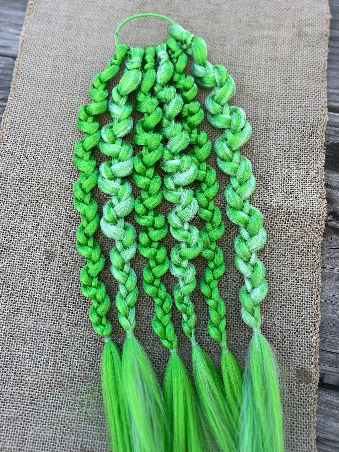 Neon Green Braided Rave Braids• Festival Braids • Hair Extensions - Etsy