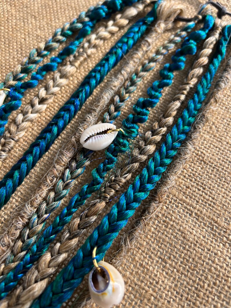 Teal Braids and Dreads • Hair Extensions for Boho Hair • Mermaid Braids ...