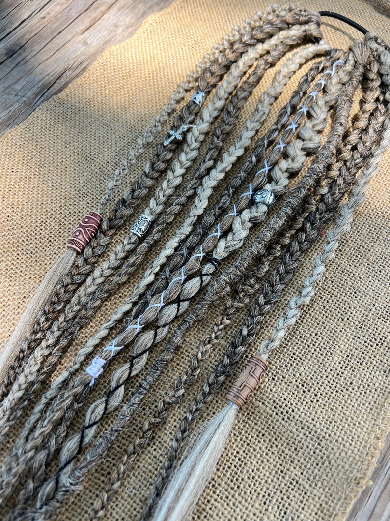 Mixed Blonde Braids With Viking Dreadlocks • Clip in or Ponytail ...