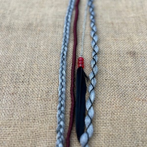 Silver Viking Braids With Feather and Fishtail Braids • Feathered Hair ...