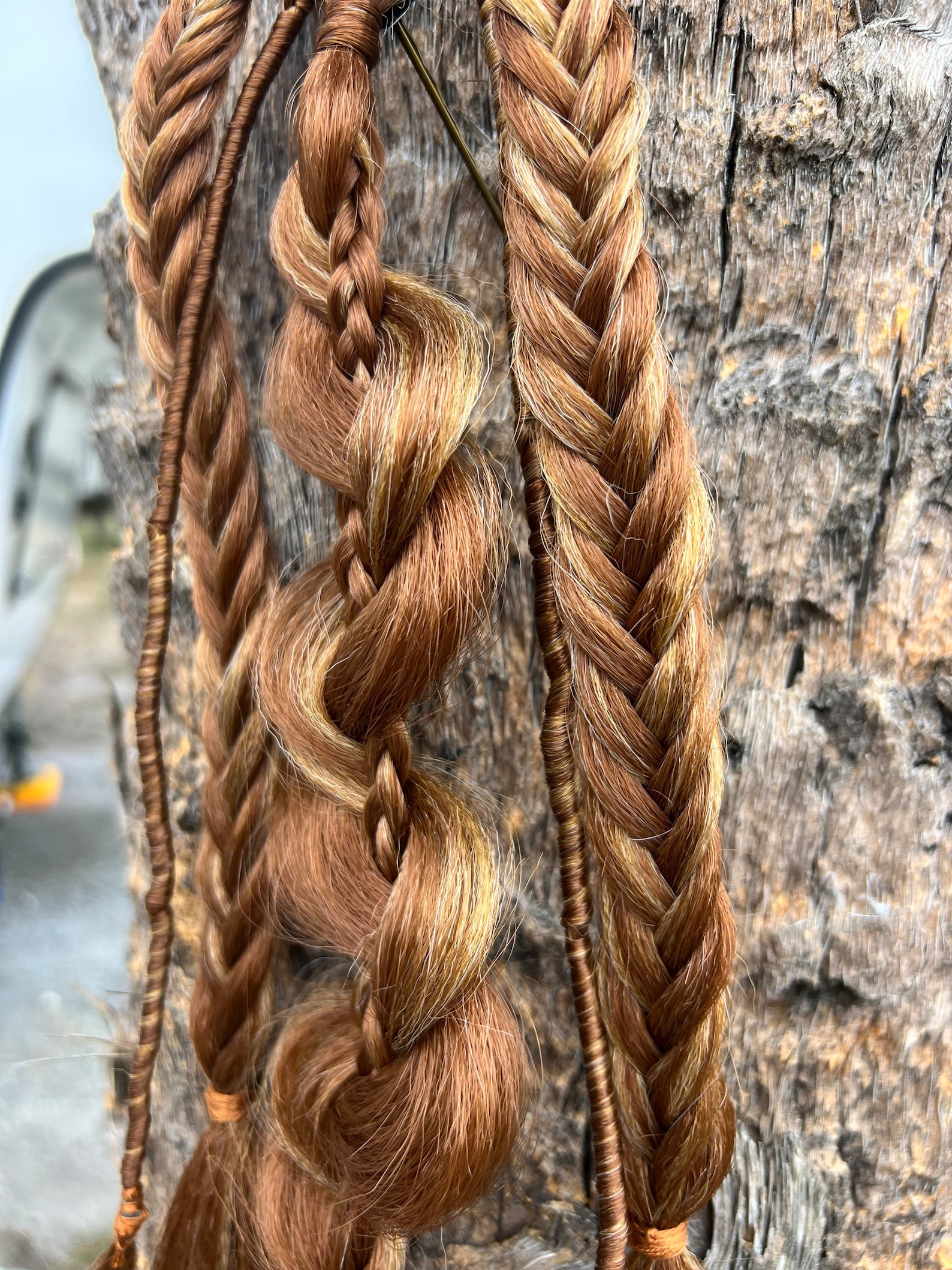 Red Hair Boho Braids With Viking Dreadlocks, Boho Braids, Boho Ponytail ...