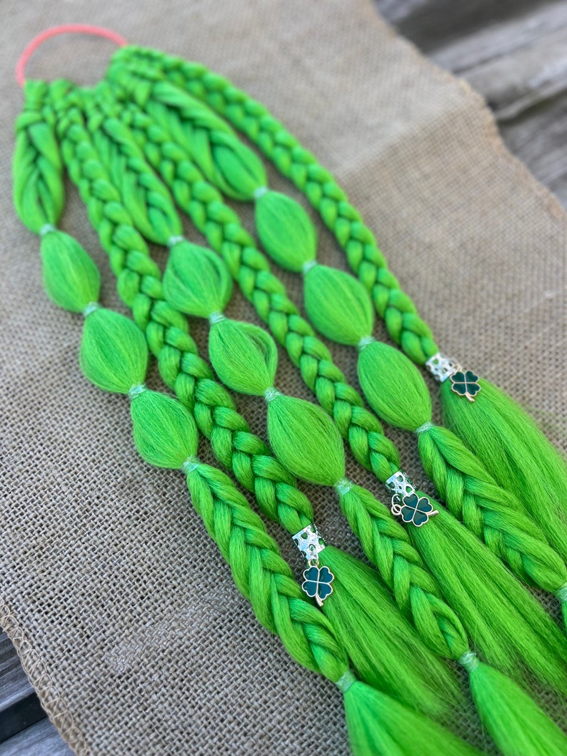 ST. Patrick’s Day Festival Braids• Shamrock Green Bubble Braids•rave ...