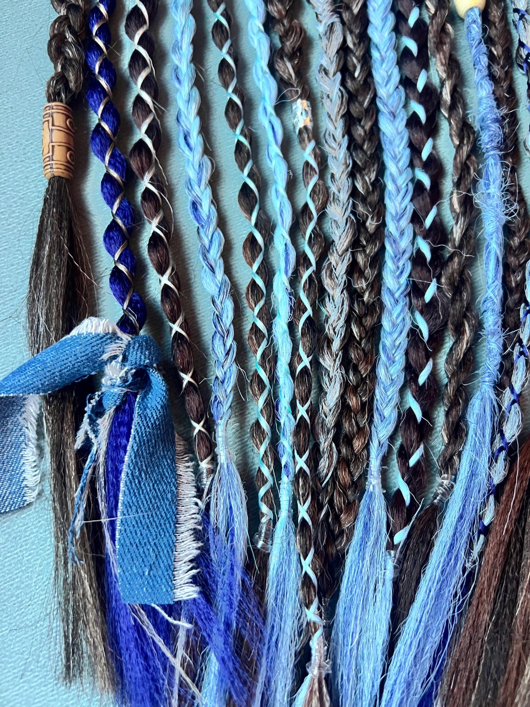Blue Jean Viking Dreads and Braids • Bark Brown Mix Shown • Clip in or ...
