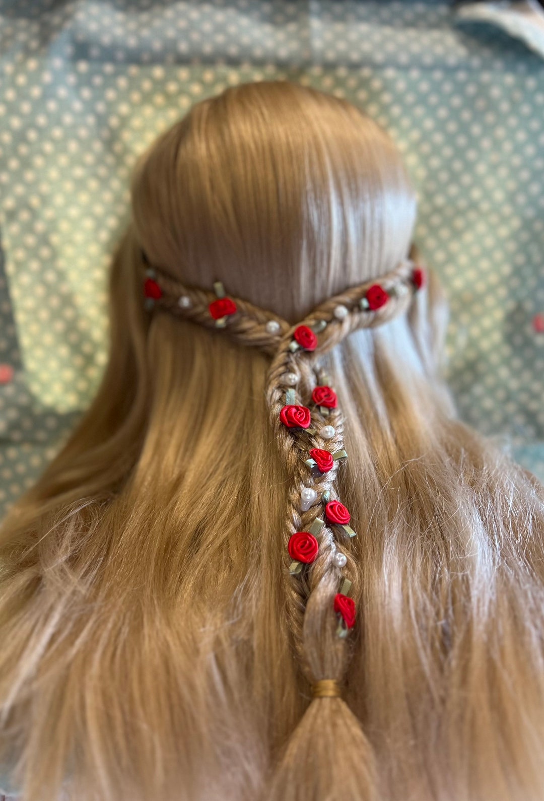 Double Fishtail Clip in Braid With Flowers - Etsy