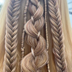 Fishtail Braids With Viking Dreadlocks • Boho Braids - Light Brown - Etsy