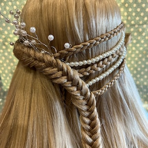 Wedding Hair Piece • Clip-in Hair Extension • Fishtail Braid • Bridal ...