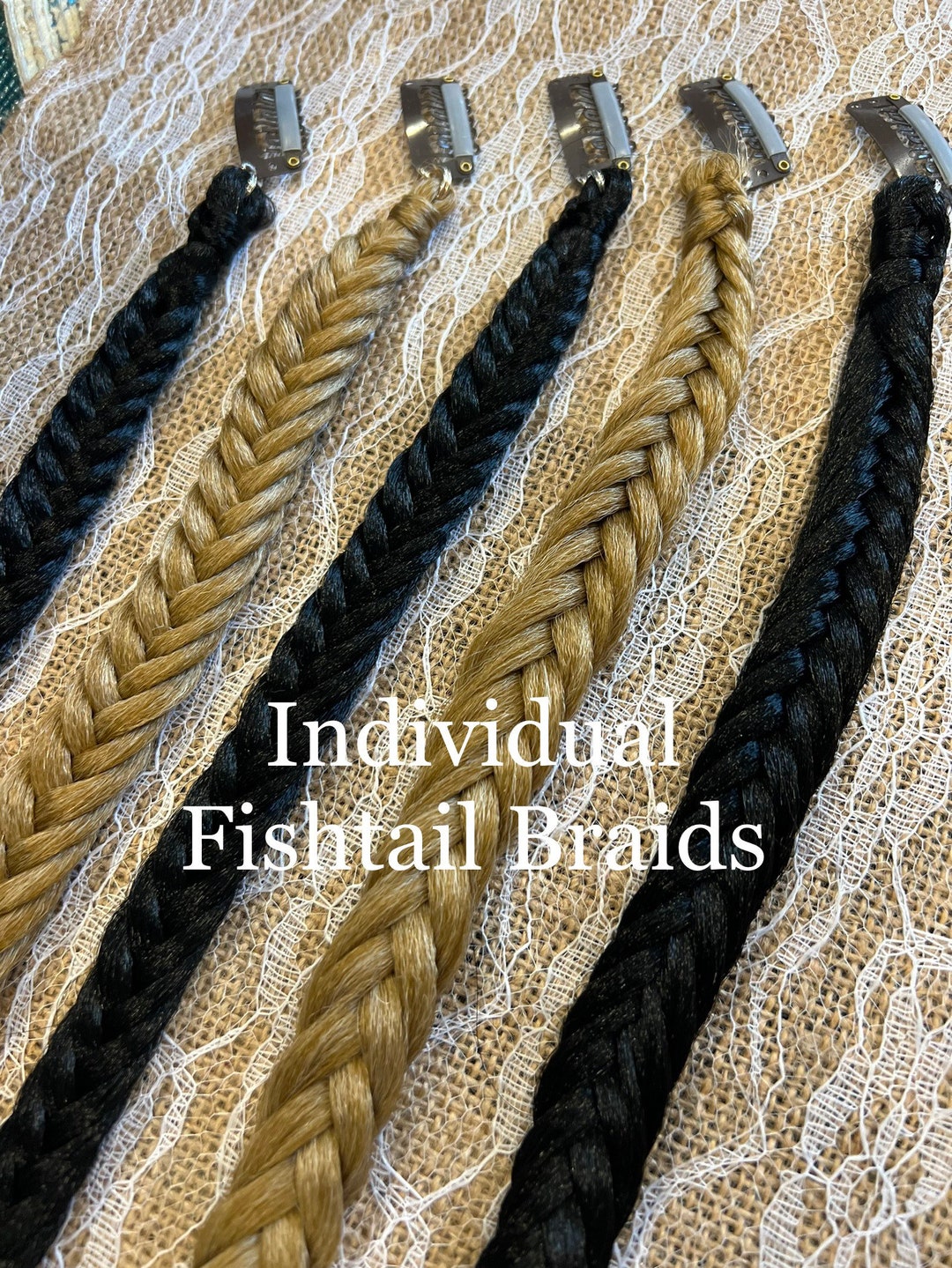 Wedding Upo Fishtail Braid • Individual Fishtail Braid • Clip in Hair ...