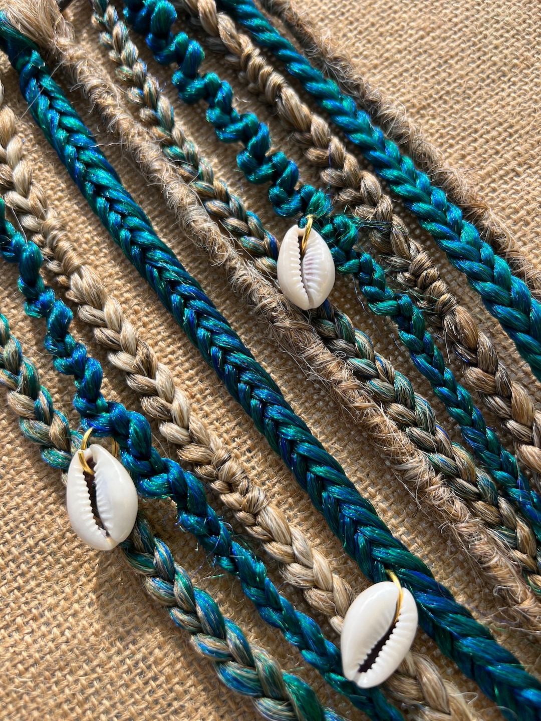 Teal Braids and Dreads • Hair Extensions for Boho Hair • Mermaid Braids ...