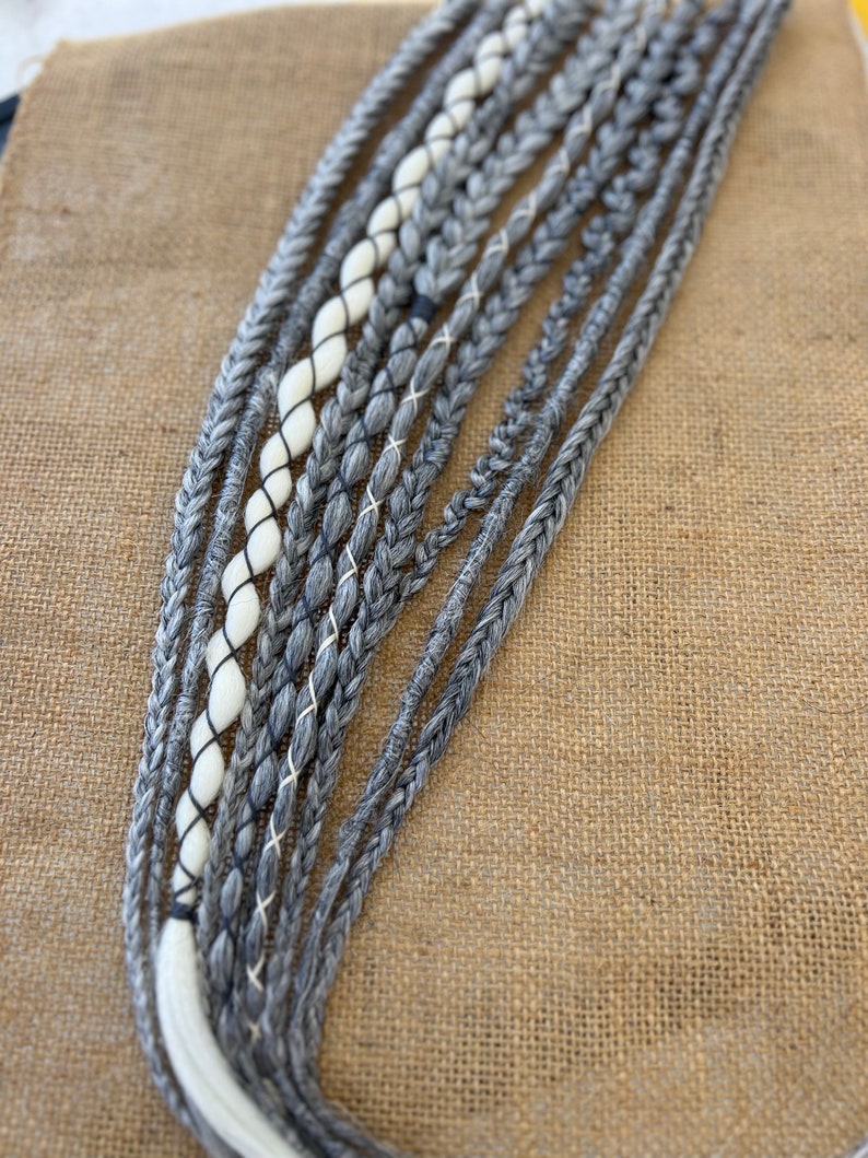 Salt N Pepper Dread Braid Set • Clip in or Ponytail • Various Hair ...