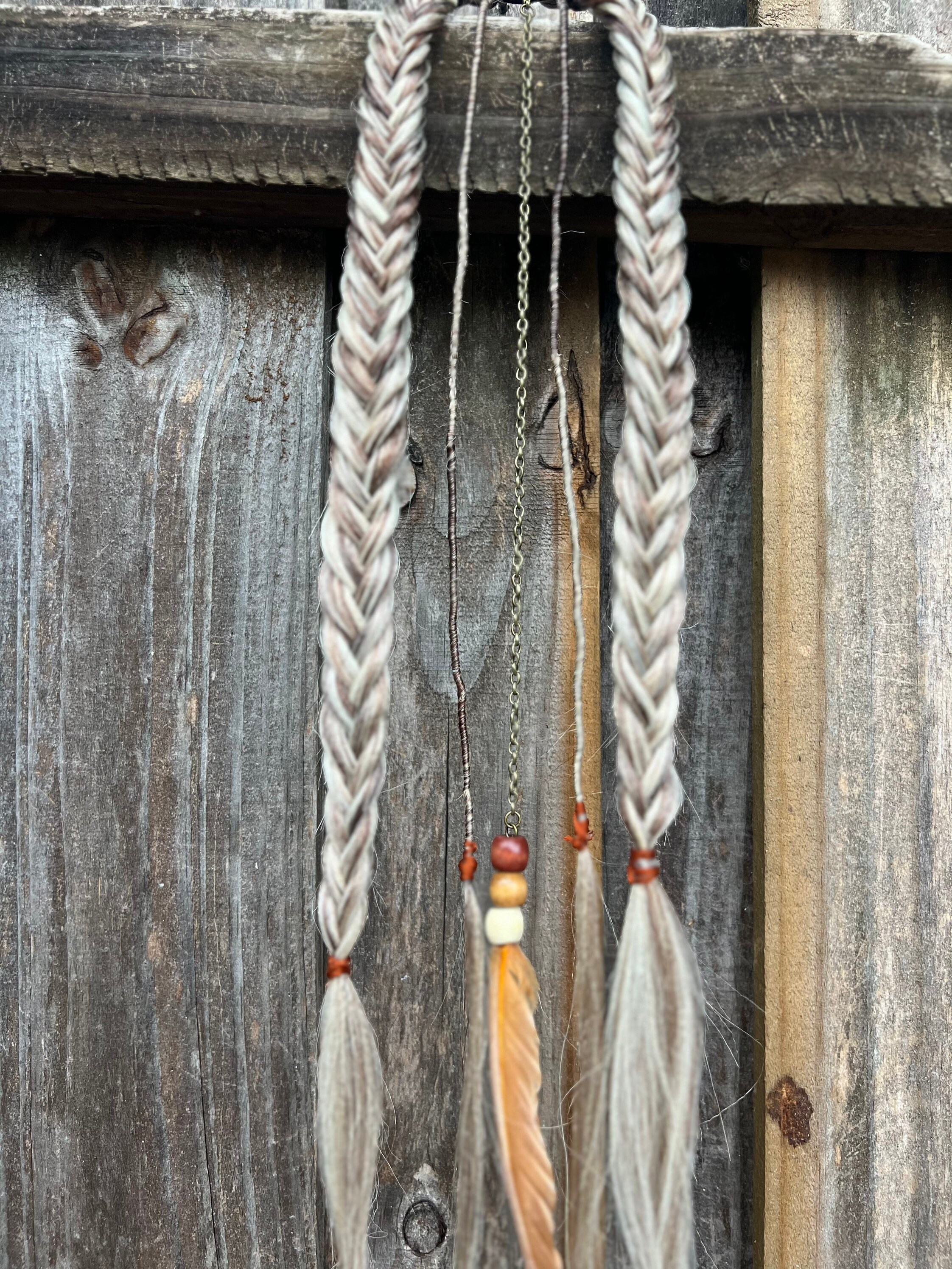Herringbone Braid With Feather • Braid Ponytail Tie • Boho • Hippie ...