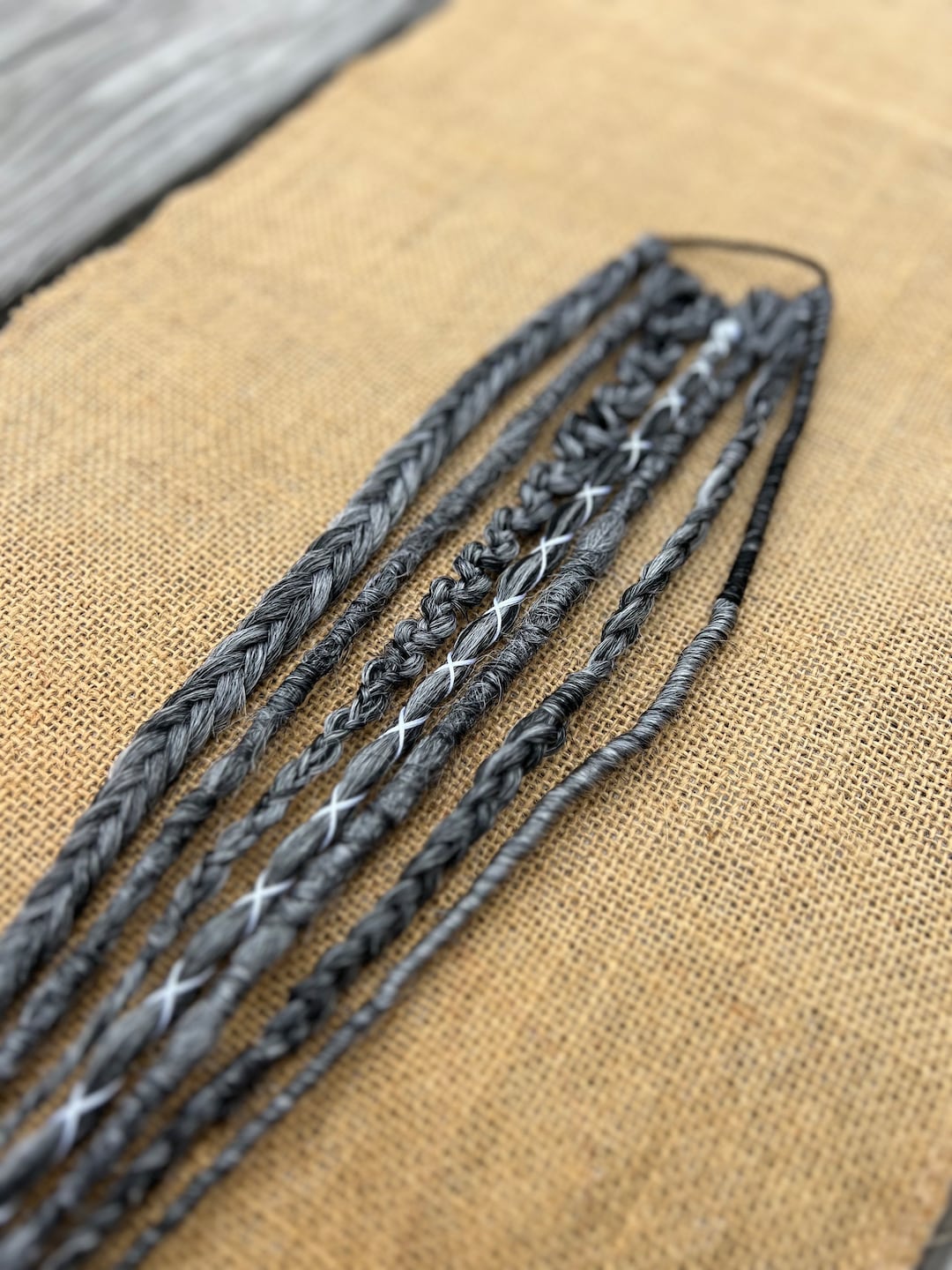 Salt N Pepper Viking Braid Set - (7) Braids • Clip-in or Ponytail Tie ...