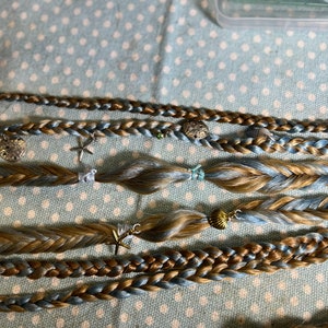 Mermaid Braids • Clip-in • Turquoise Hair Extensions • Fishtail Braids ...