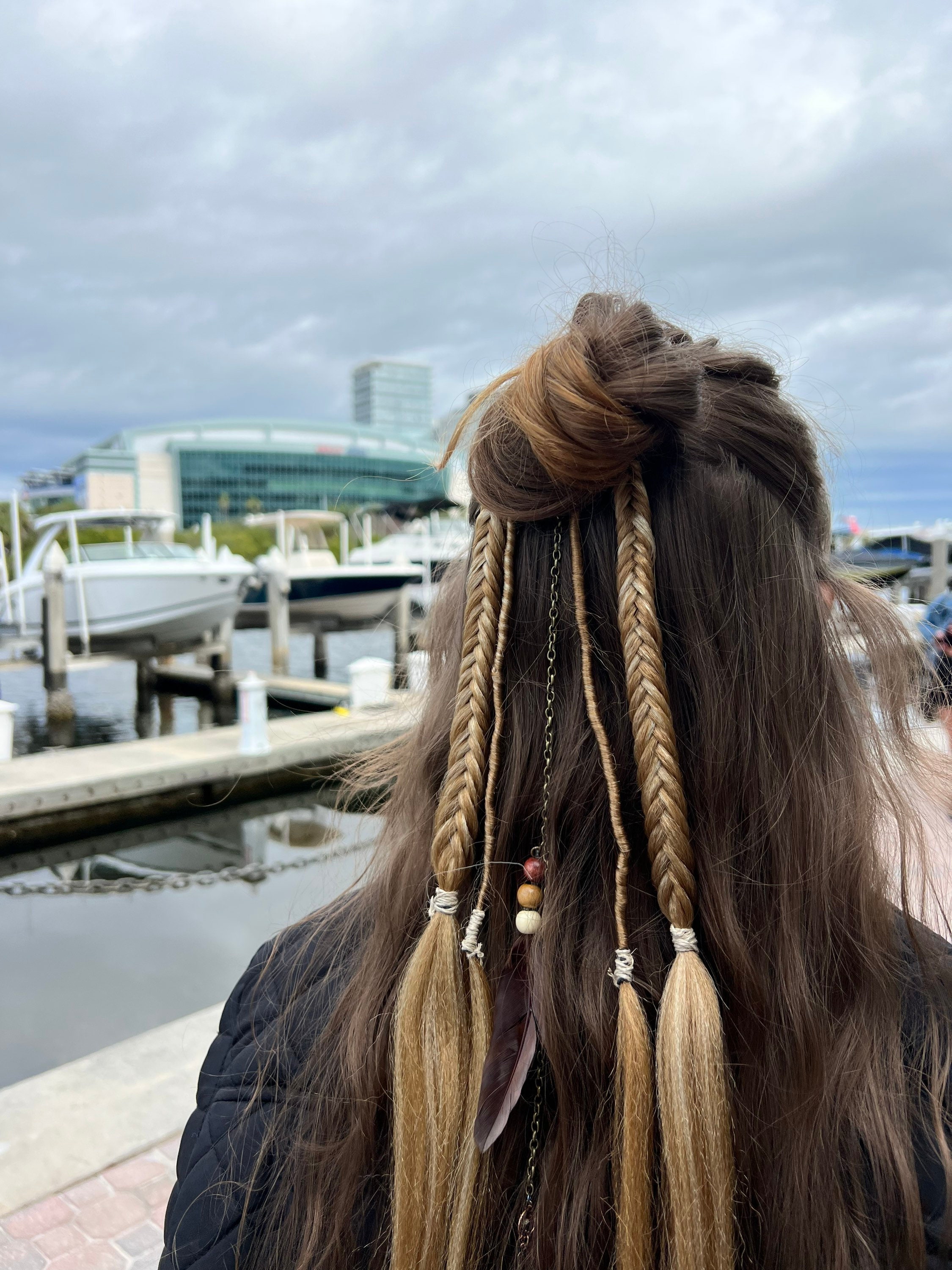 Herringbone Braid With Feather • Braid Ponytail Tie • Boho • Hippie ...