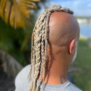 Viking Hair for Men • Clip-in or Bald • Man Ponytail • Top Knot Braid ...