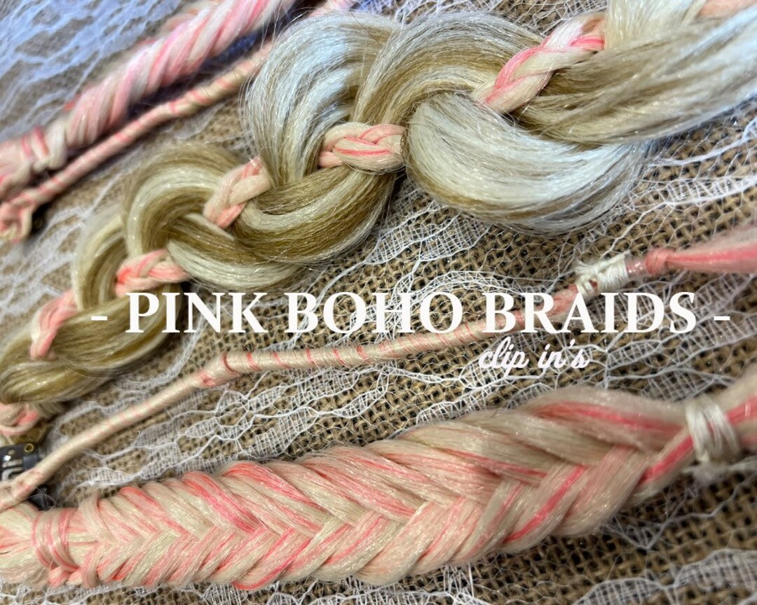 Pink and Blonde Doll Character Braid Extensions| Clip-in or Ponytail ...