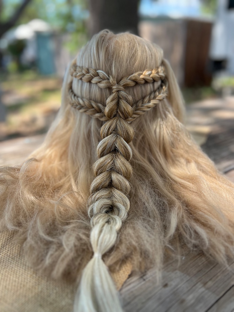 Mixed Dark Blonde Boho Wedding Hair Extension • Clip-in Wedding Braid ...