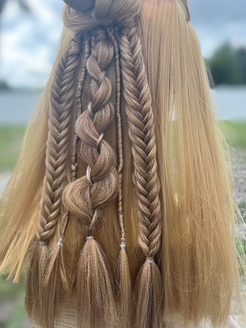 Fishtail Braids With Viking Dreadlocks • Boho Braids - Light Brown - Etsy