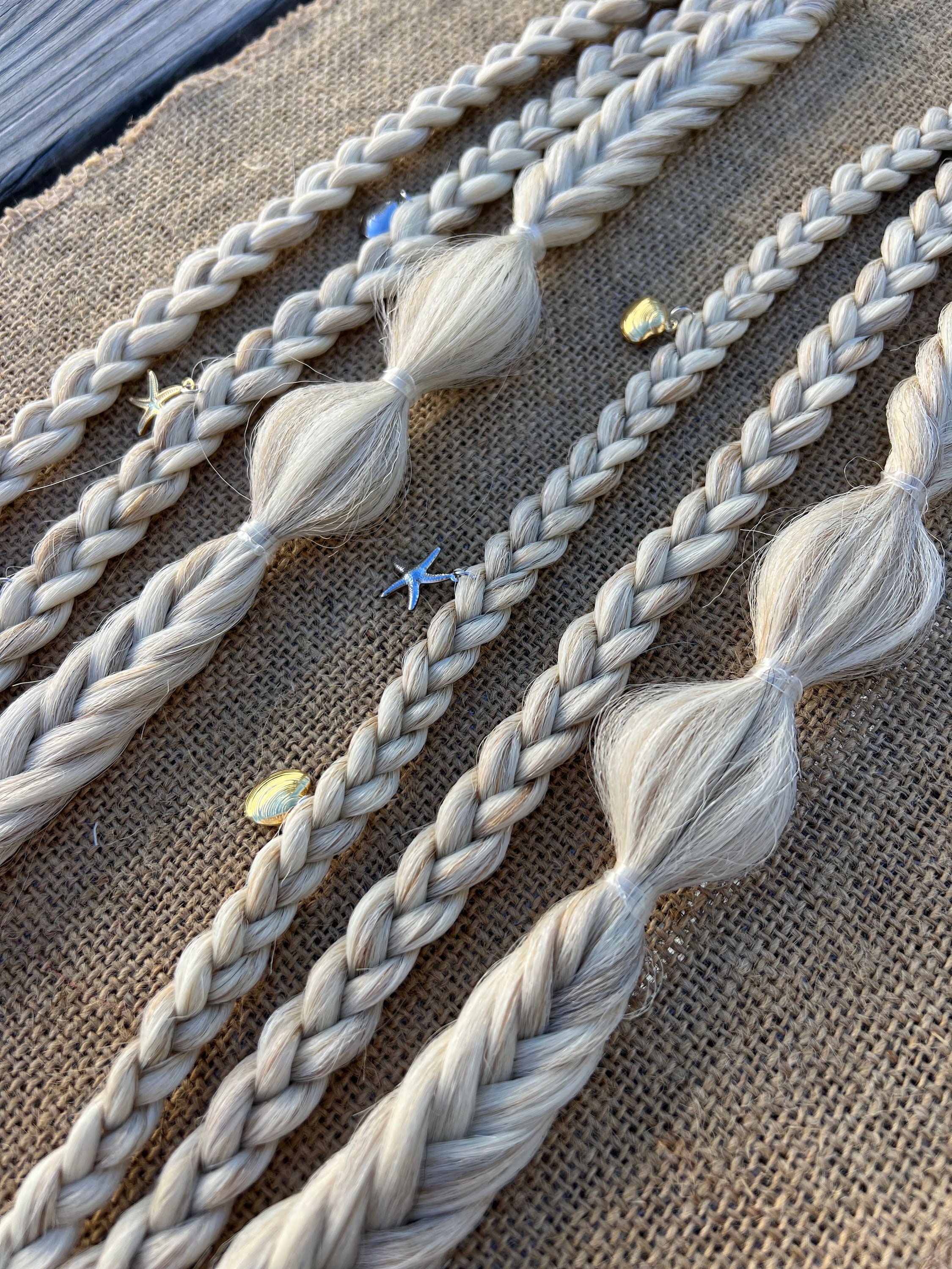 Beachy Clip-in Hair Extension Set | Mermaid Braids With Seashell Charms ...