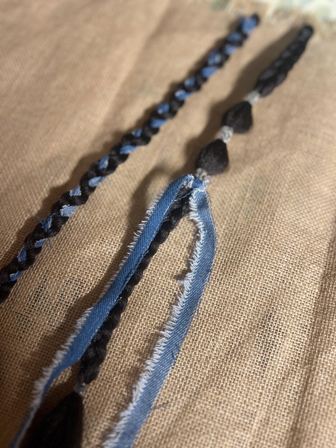 Denim Braid Clip-in Hair Extension Set: Western Cowgirl Style - Etsy