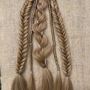 Fishtail Braids With Viking Dreadlocks • Boho Braids - Light Brown - Etsy