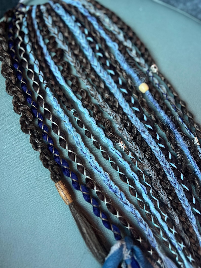 Blue Jean Viking Dreads and Braids • Bark Brown Mix Shown • Clip in or ...