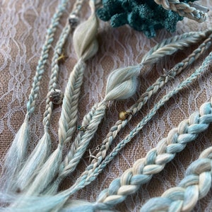 Mermaid Braids • Clip-in • Turquoise Hair Extensions • Fishtail Braids ...