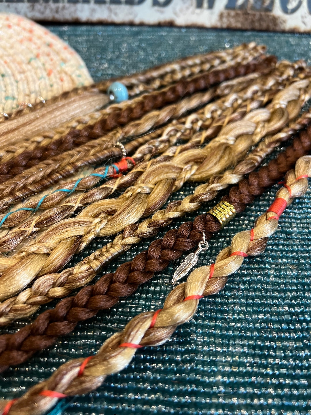 Assorted Braids With Viking Dreadlocks and Coral and Turquoise Accents ...