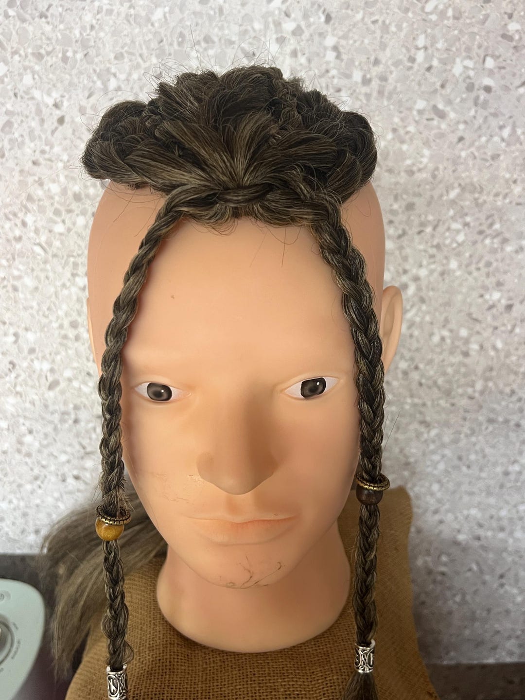Dwarf King Hairpiece • Clip-in or Bald • Man Ponytail •cosplay ...