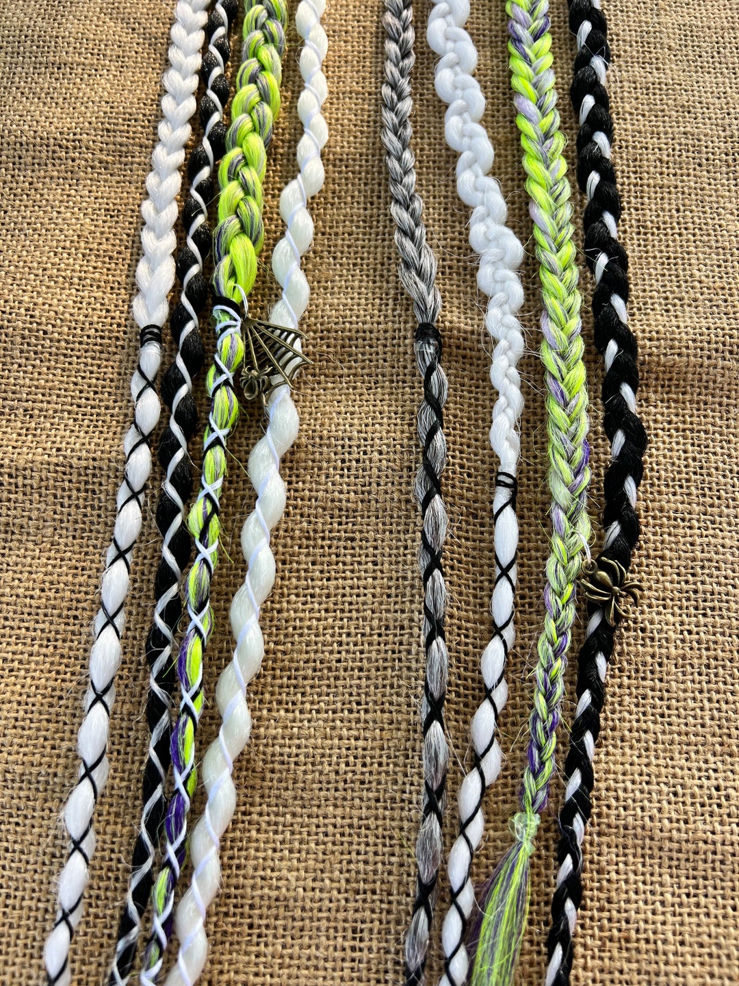 Halloween Braids • Beetle • Spider • Witchy • Black, White, Gray Purple ...