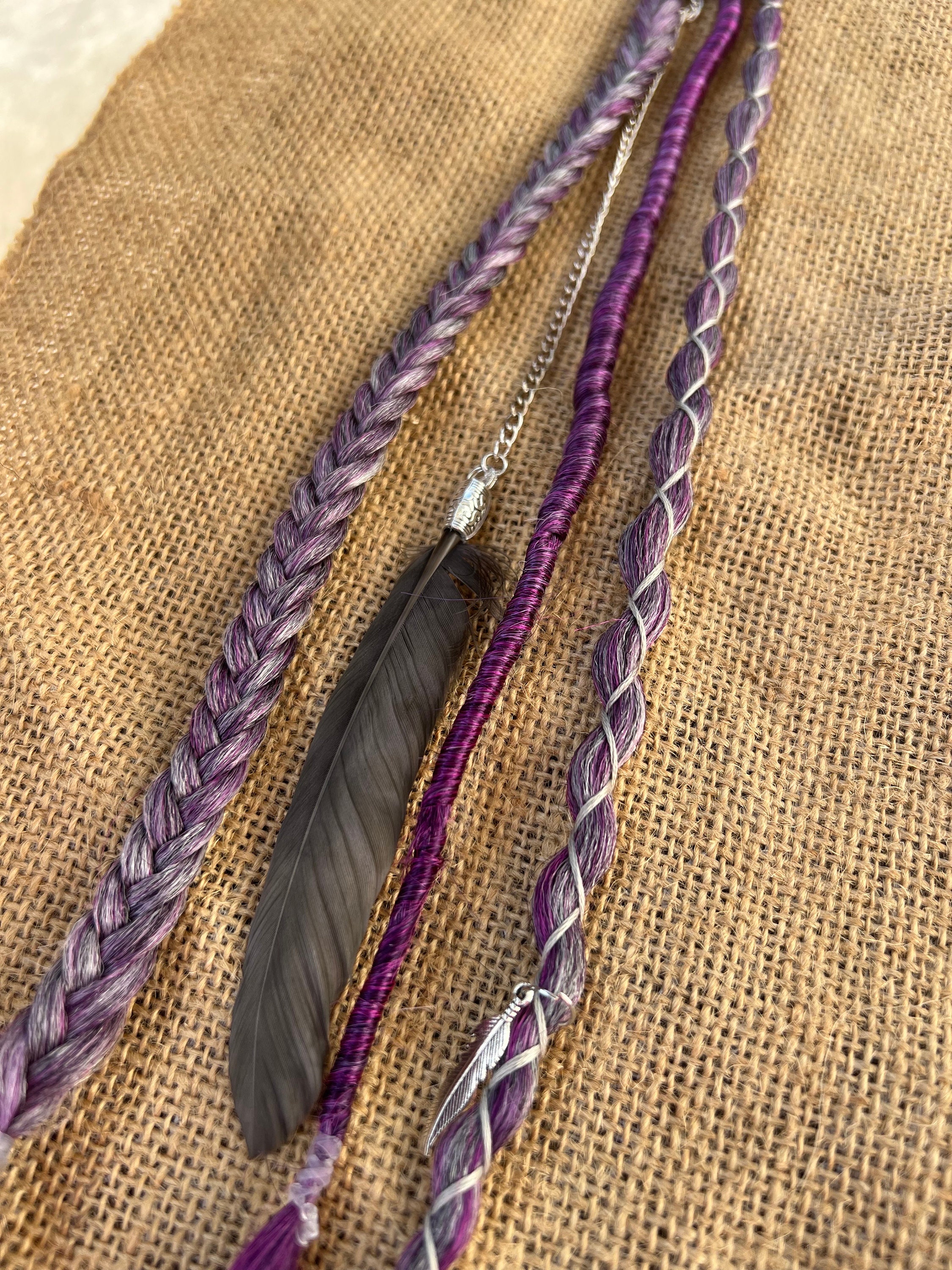 Viking Dreadlocks With Feather and Fishtail Braids, Feathered Hair Clip ...