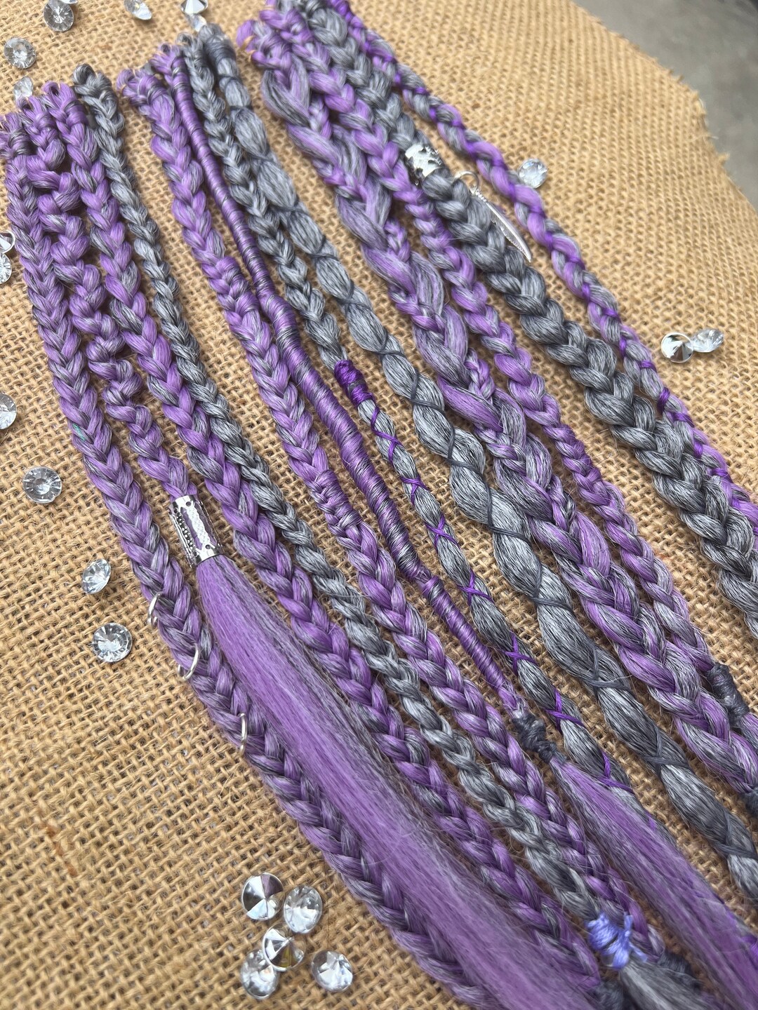 Lavender and Silver Braids With Viking Dreadlocks • Festival Hair ...