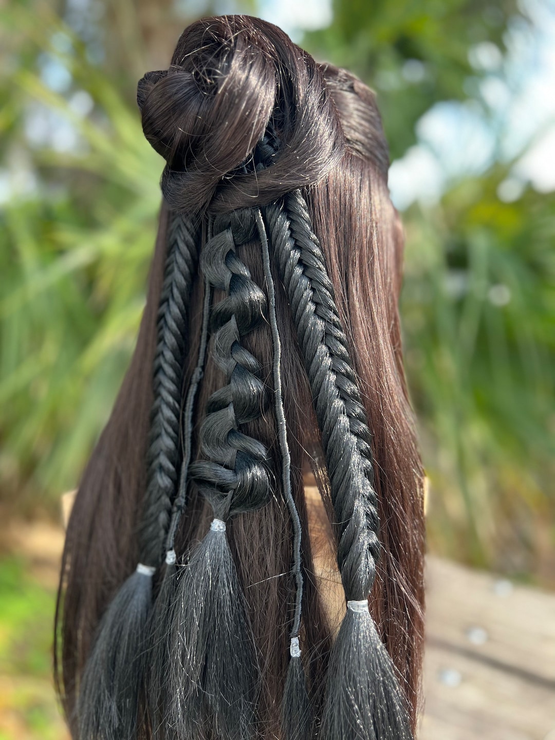 Boho Braids for Black Hair With Viking Dreadlocks • Clip-in or Ponytail ...