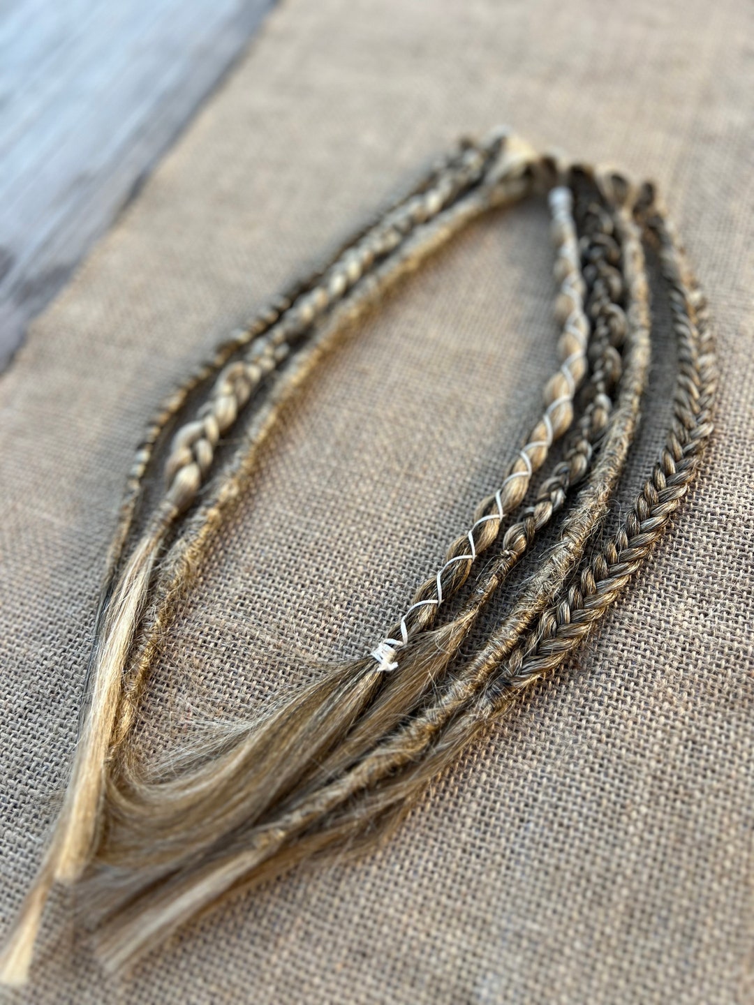 Ash Blonde Viking Braid Set - (7) Braids • Clip-in or Ponytail Tie ...