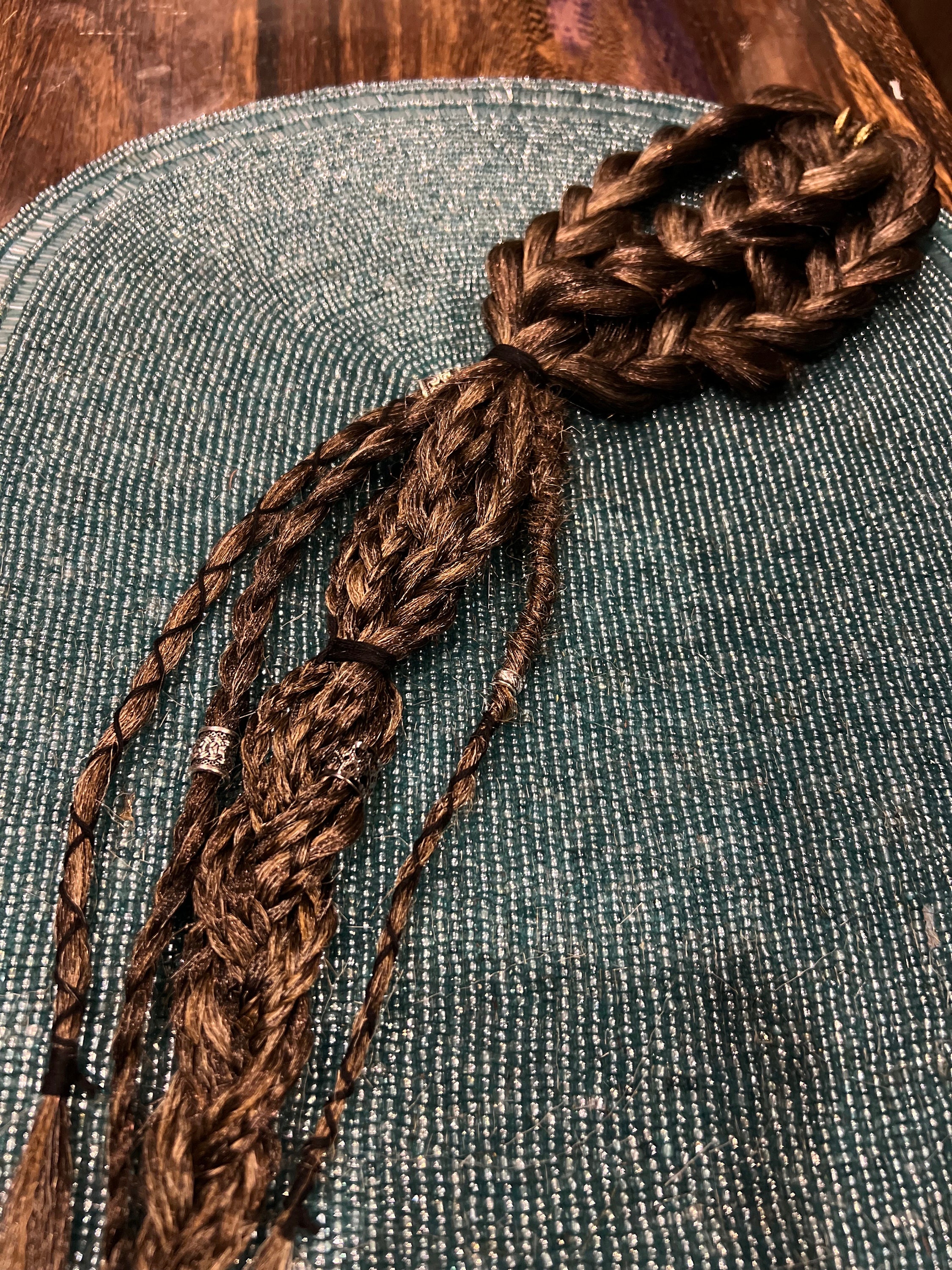 Viking Hair for Men • Dark Brown • Clip-in • Man Ponytail • Top Knot ...
