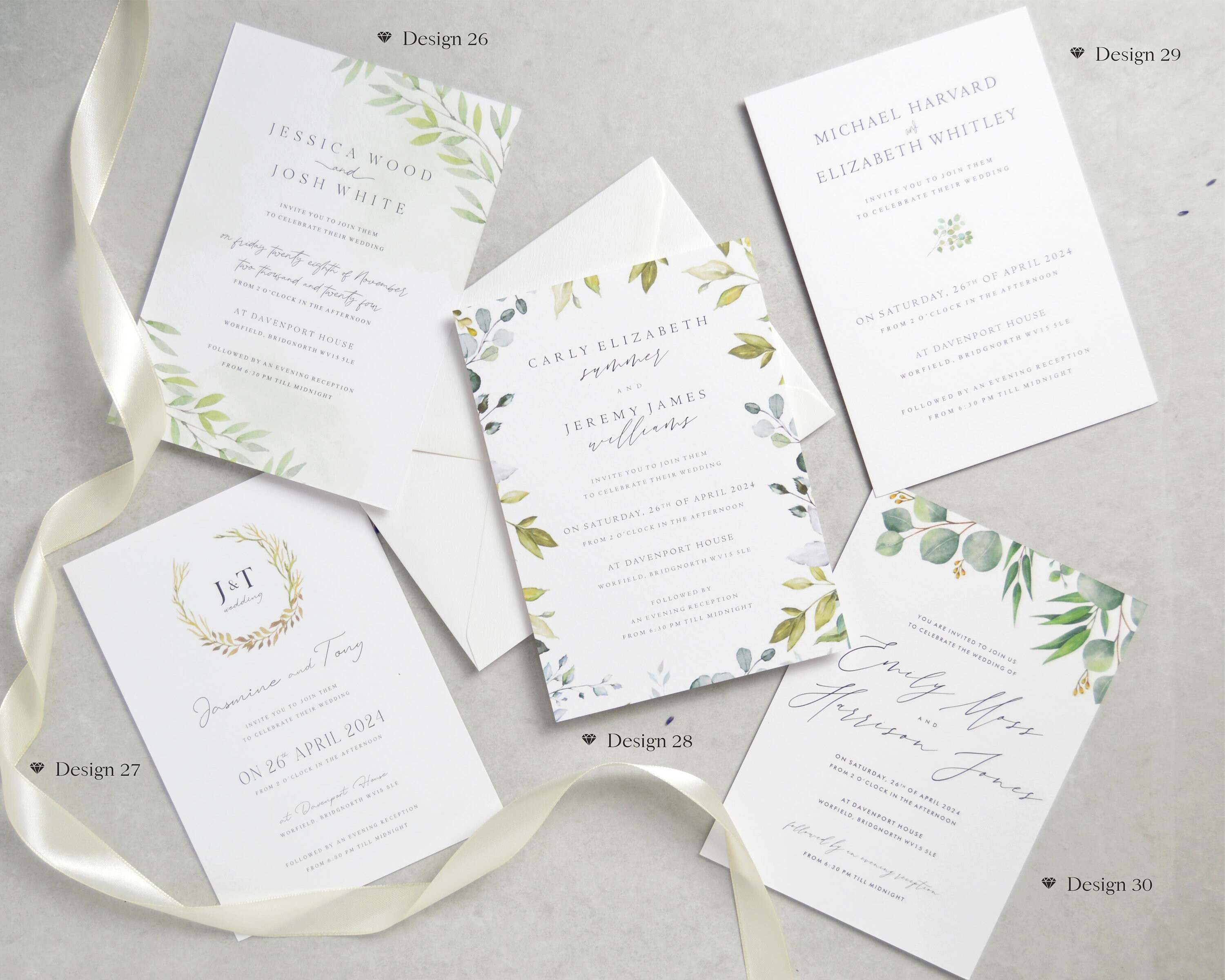 Simple Floral Wedding Invitation Botanical Wedding Invites - Etsy