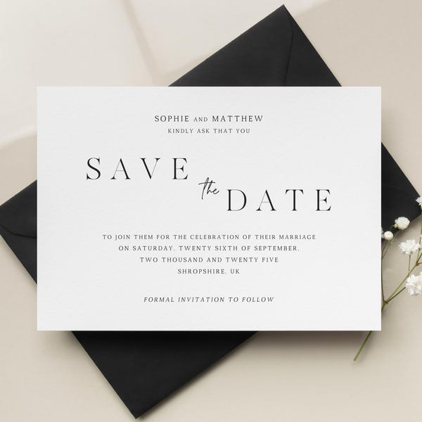 Simple Save the Date - Etsy
