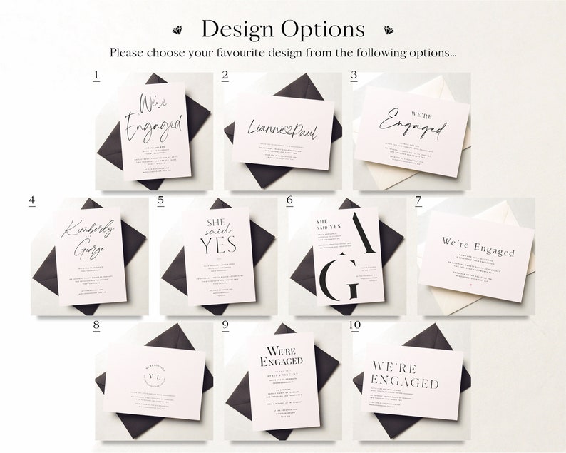 Simple Engagement Invitations We're Getting Married - Etsy