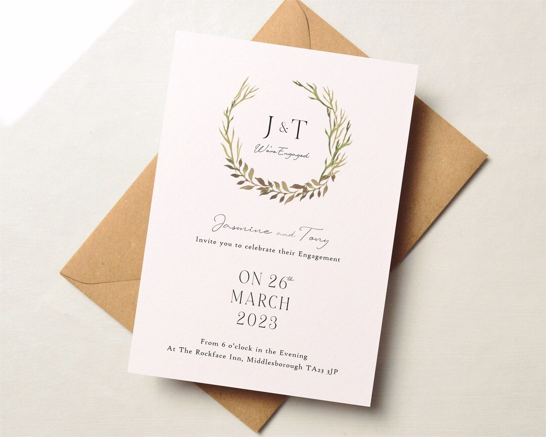 Rustic Engagement Invitations Simple Engagement Party Cards - Etsy