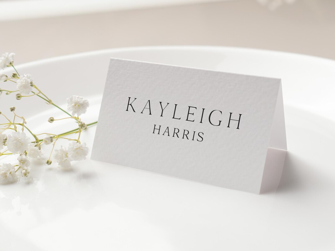 Modern Place Name Cards, Simple Personalised Wedding Place Cards, Place ...