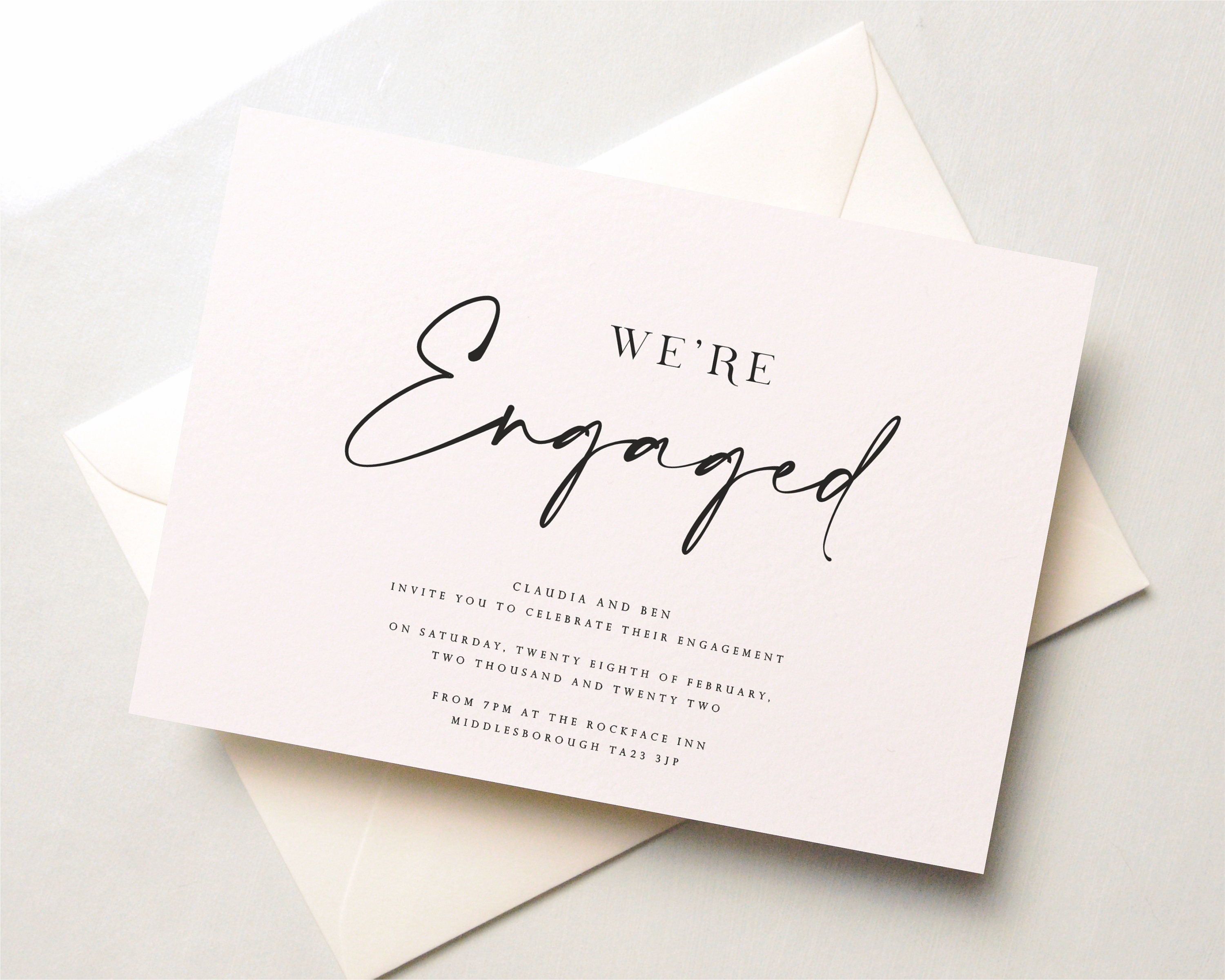 Simple Engagement Invitations Congratulations on Your - Etsy