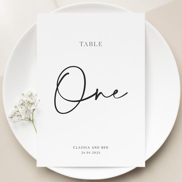 Table Number Cards - Etsy