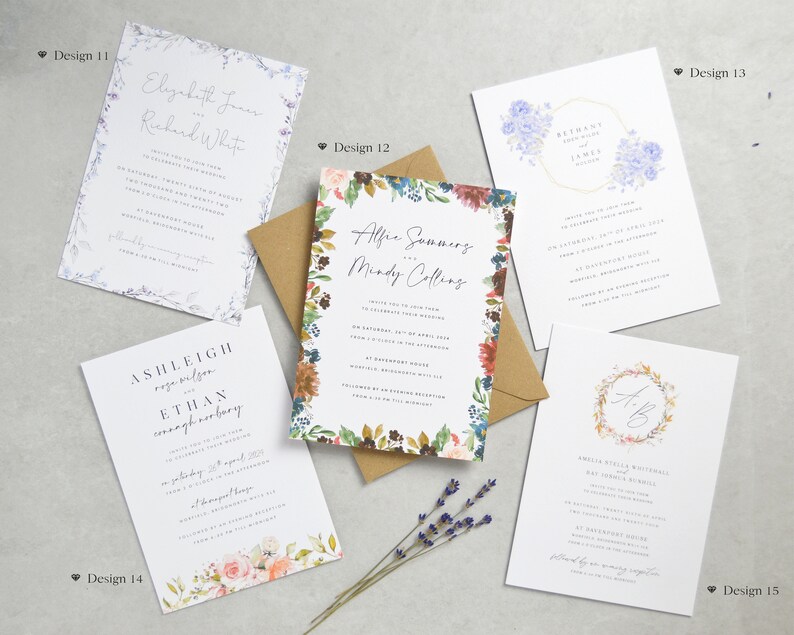 Simple Wedding Invitations for Classic Traditional Weddings - Etsy UK